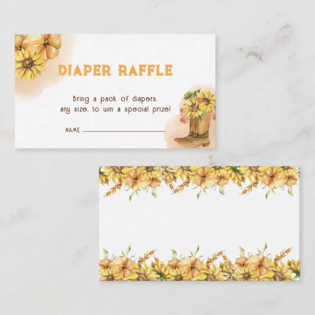 Rustic Western Rodeo Baby Shower Diaper Raffle Enclosure Card | Zazzle