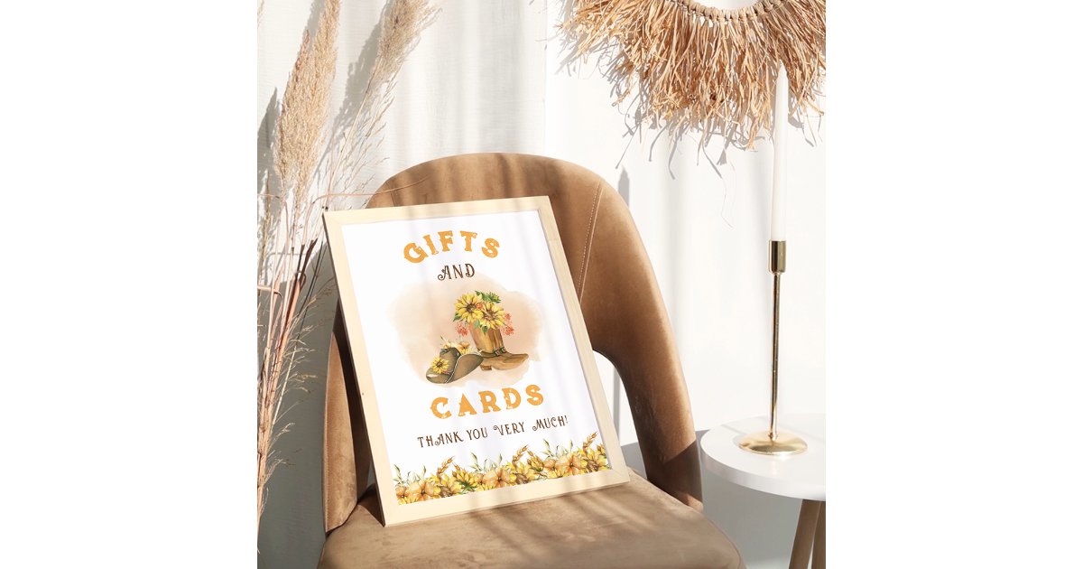 Rustic Western Rodeo Baby Shower Gifts Sign | Zazzle