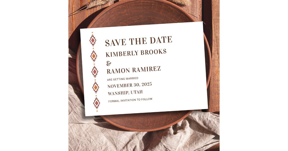 Rustic Western Save The Date Card | Zazzle