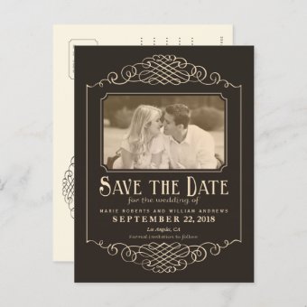 Rustic Western Save the Date Photo Postcard | Zazzle