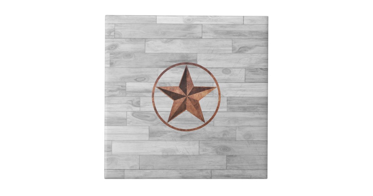 Rustic Western Style Star Ceramic Tile | Zazzle