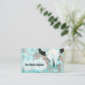 Rustic Western Teal Bull Skull Sunflowers On Wood Business Card | Zazzle