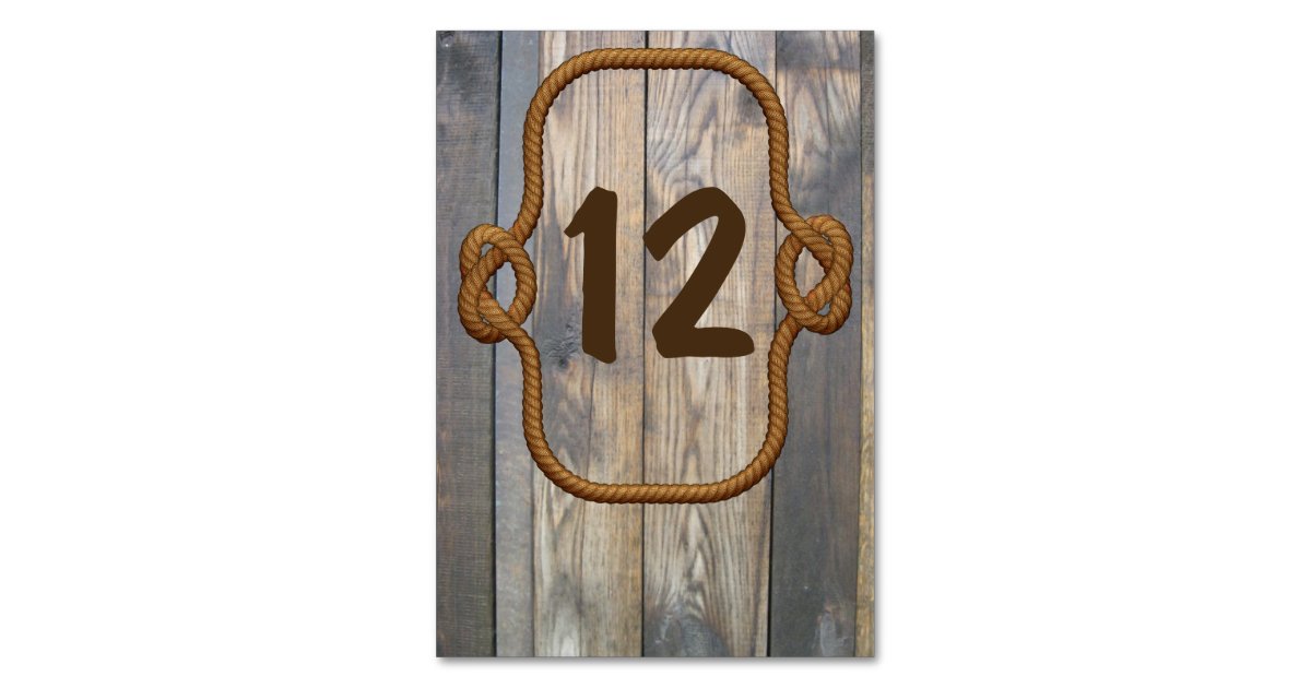 Rustic Western Theme Wedding Table Number | Zazzle