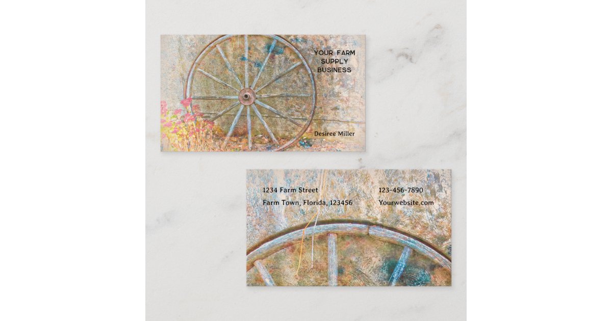 Rustic Western Vintage Wagon Wheel Business Card | Zazzle