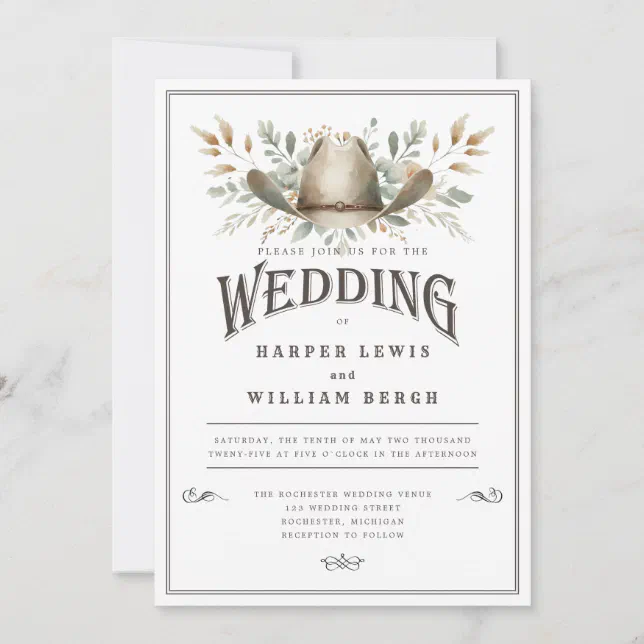 Rustic Western wedding Invitation | Zazzle