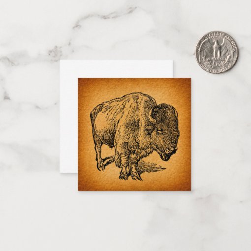 Rustic Western Wild Buffalo Bison Antique Art Note Card | Zazzle