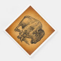 Rustic Western Wild Buffalo Bison Antique Art Paper Dinner Napkins | Zazzle