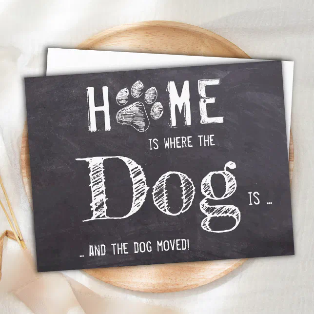 Rustic We've Moved Dog Moving Announcement Postcar Postcard | Zazzle