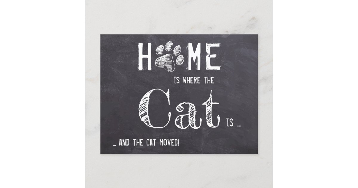 Rustic We've Moved New Address Cat Pet Moving Announcement Postcard ...