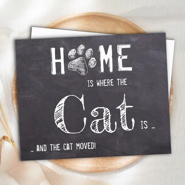 Rustic We've Moved New Address Cat Pet Moving Announcement Postcard ...