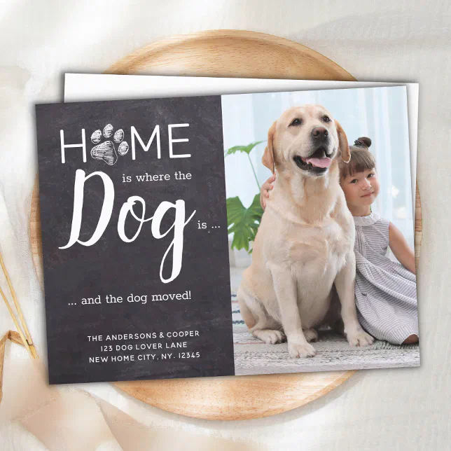 Rustic Weve Moved New Address Pet Photo Dog Moving Announcement ...