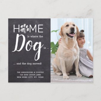 Rustic Weve Moved New Address Pet Photo Dog Moving Announcement ...