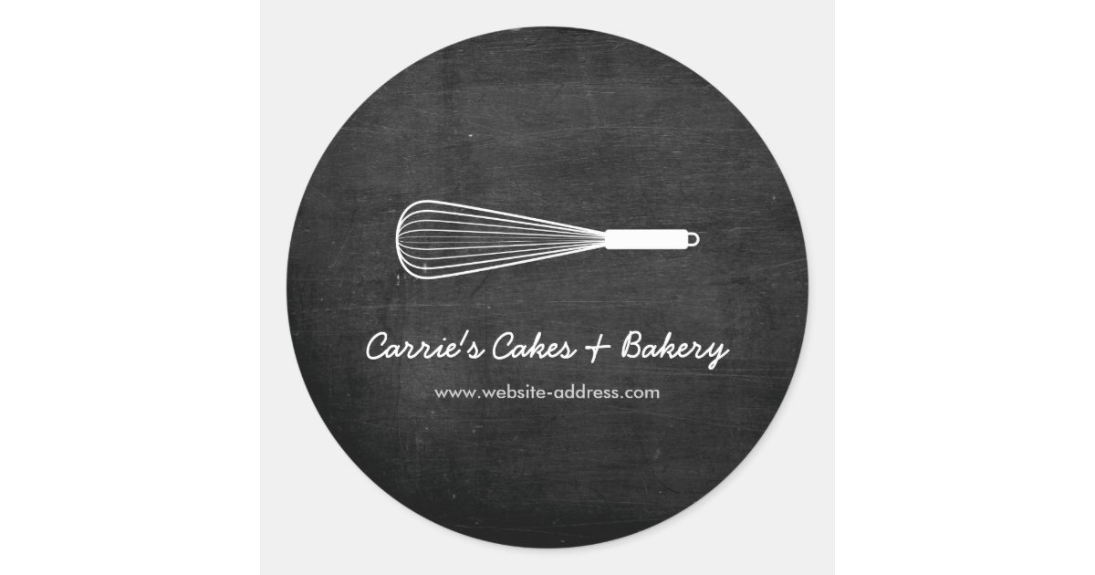 Rustic Whisk Logo Bakery, Catering Stickers | Zazzle