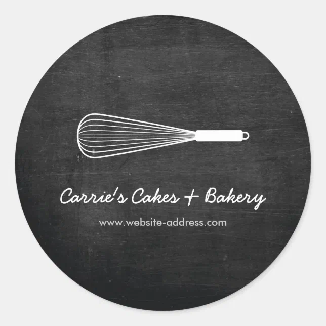 Rustic Whisk Logo Bakery, Catering Stickers | Zazzle