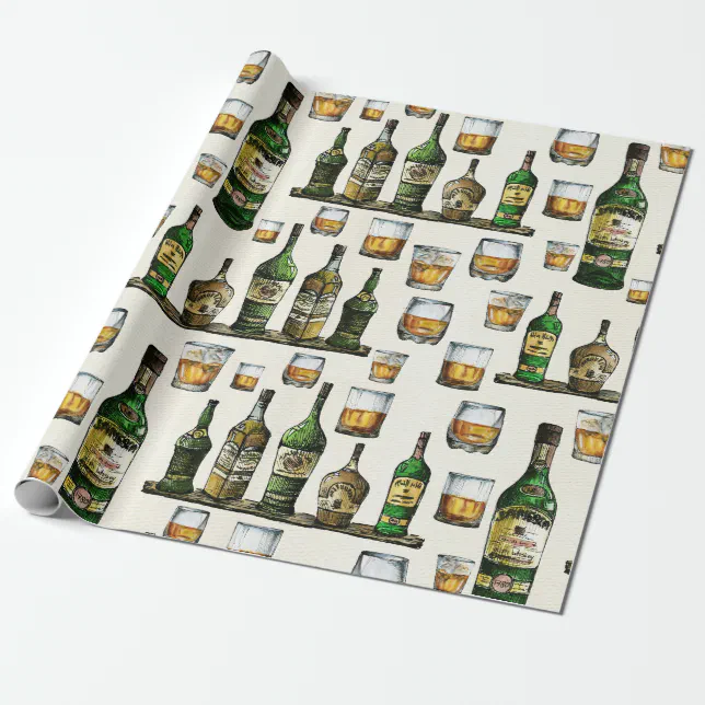 Rustic Whiskey Wrapping Paper | Zazzle