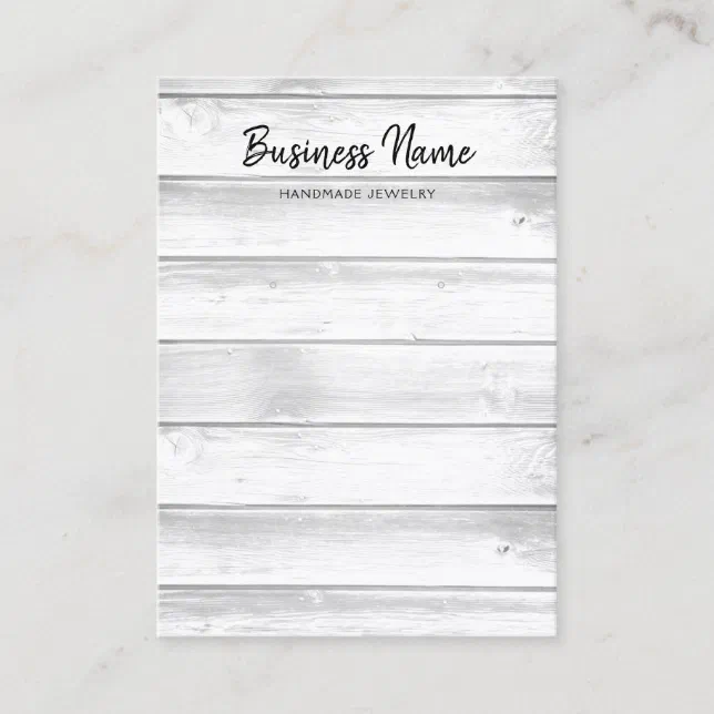 Rustic White Barn Wood Earring Jewelry Display Business Card | Zazzle