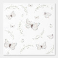 Rustic White Butterflies Garden Peel and Stick Wallpaper | Zazzle