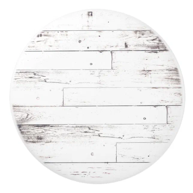 Rustic White Farmhouse Country Shabby Chic Shiplap Ceramic Knob | Zazzle