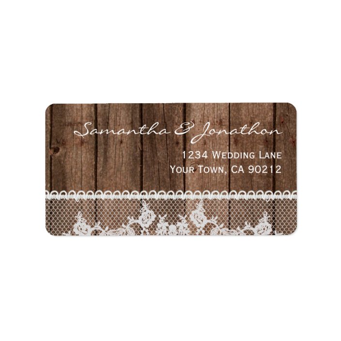 Rustic White Lace and Wood Label | Zazzle.com