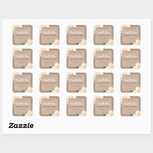 Rustic White Rose Product Labels | Zazzle