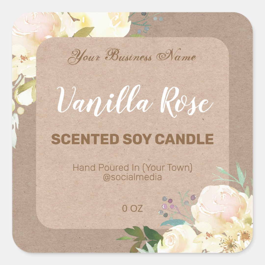 Rustic White Rose Product Labels | Zazzle