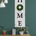 Rustic White Shiplap Wood Home Boxwood Wreath Poster | Zazzle