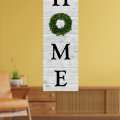 Rustic White Shiplap Wood Home Boxwood Wreath Poster | Zazzle