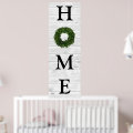 Rustic White Shiplap Wood Home Boxwood Wreath Poster | Zazzle