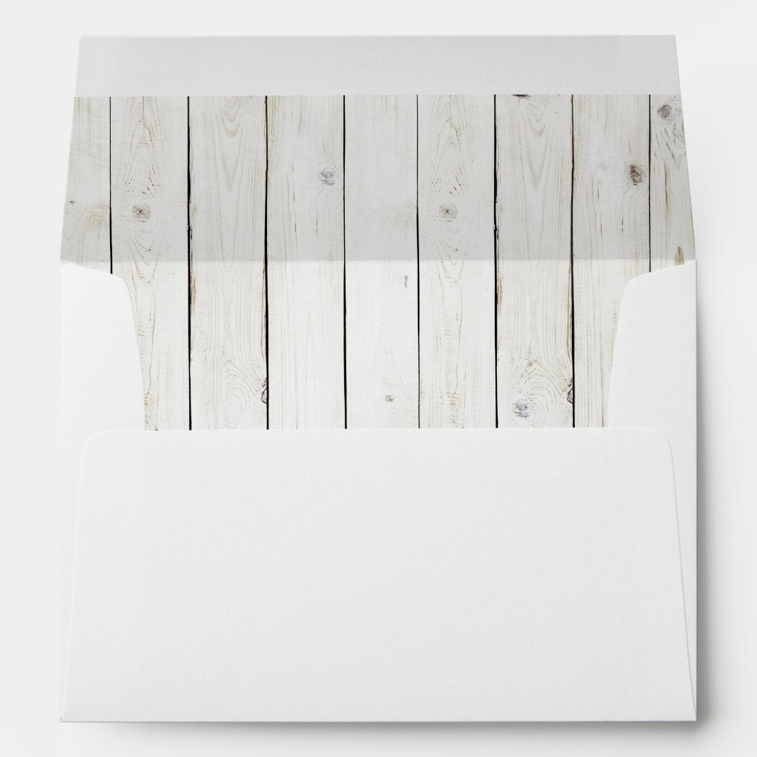 Rustic White Wood Envelope Liner | Zazzle