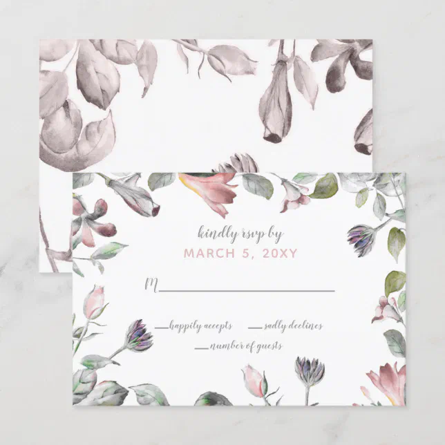Rustic Wild Flowers Wedding Invitation | Zazzle