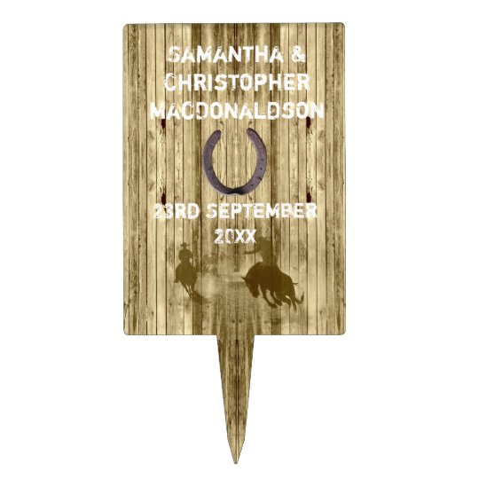 Rustic wild west western cowboy wedding cake topper | Zazzle.com