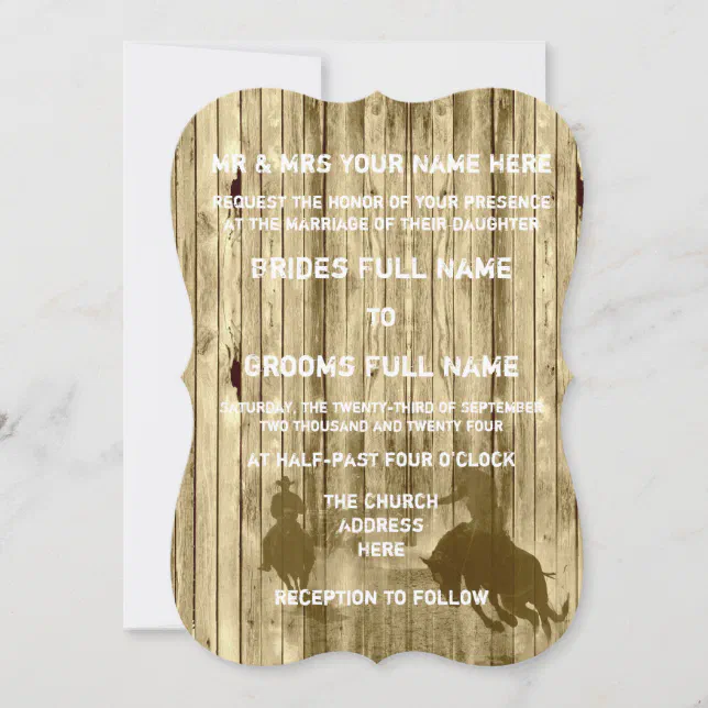Rustic wild west western style cowboy wedding invitation | Zazzle
