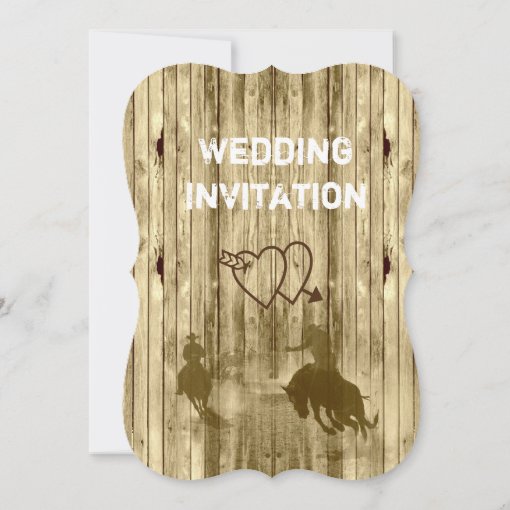 Rustic wild west western style cowboy wedding invitation | Zazzle