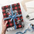 Rustic Wilderness Wolves & Moose Buffalo Plaid Wrapping Paper | Zazzle