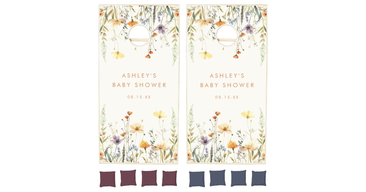 Rustic Wildflower Baby Shower Cornhole Set | Zazzle