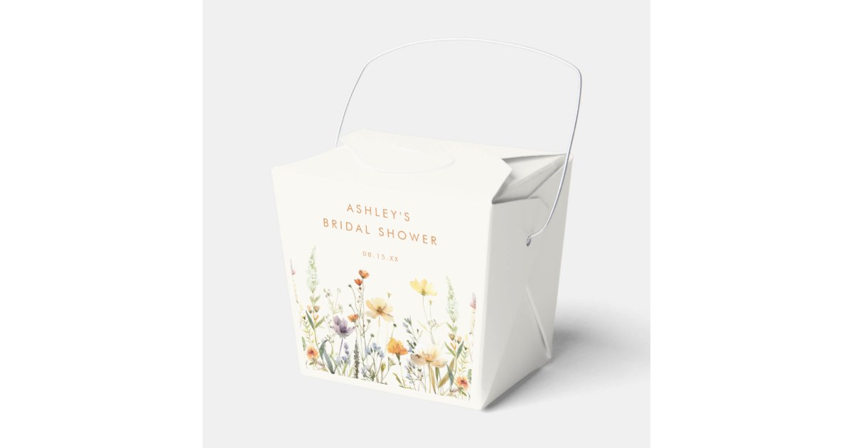 Rustic Wildflower Bridal Shower Favor Boxes | Zazzle