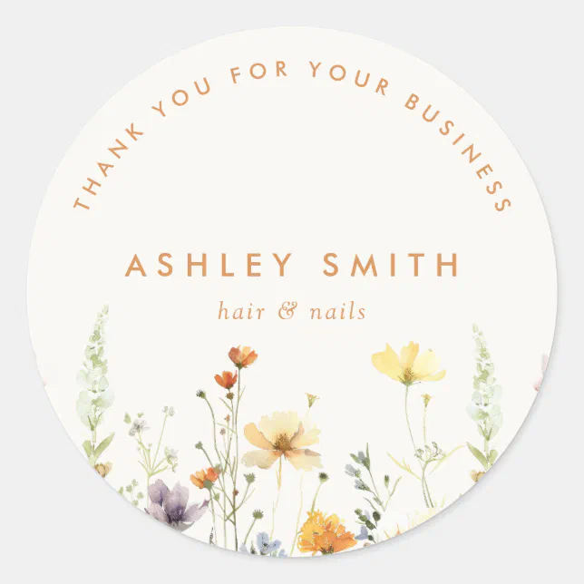 Rustic Wildflower Classic Round Sticker | Zazzle