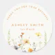 Rustic Wildflower Classic Round Sticker | Zazzle