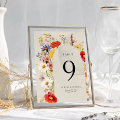 Rustic Wildflower Floral Wedding Table Number Card | Zazzle
