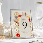Rustic Wildflower Floral Wedding Table Number Card | Zazzle