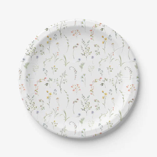 Rustic Wildflower Meadow Flower Wedding in Bloom Paper Plates | Zazzle
