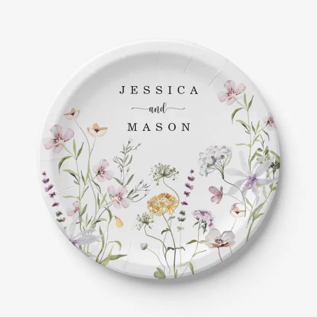 Rustic Wildflower Paper Plate | Zazzle