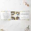 Rustic Wildflower Photo Collage All in One Wedding Tri-Fold Invitation ...