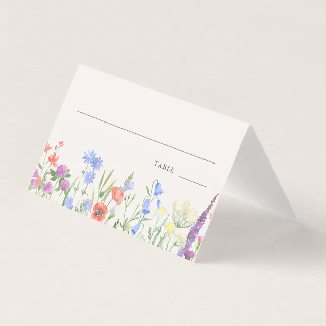 Rustic Wildflower Wedding Table Number Place Card | Zazzle