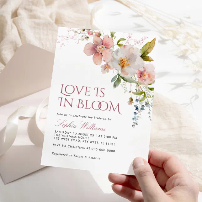 Rustic Wildflowers Love Is In Bloom invitation | Zazzle