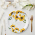 Rustic Wildflowers Sunflowers Names Date Wedding Paper Plates | Zazzle