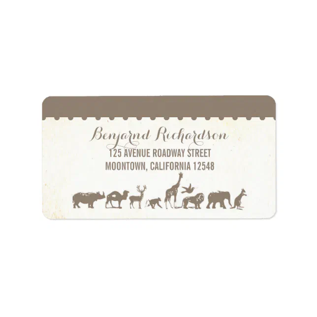 rustic wildlife animal zoo wedding address labels | Zazzle