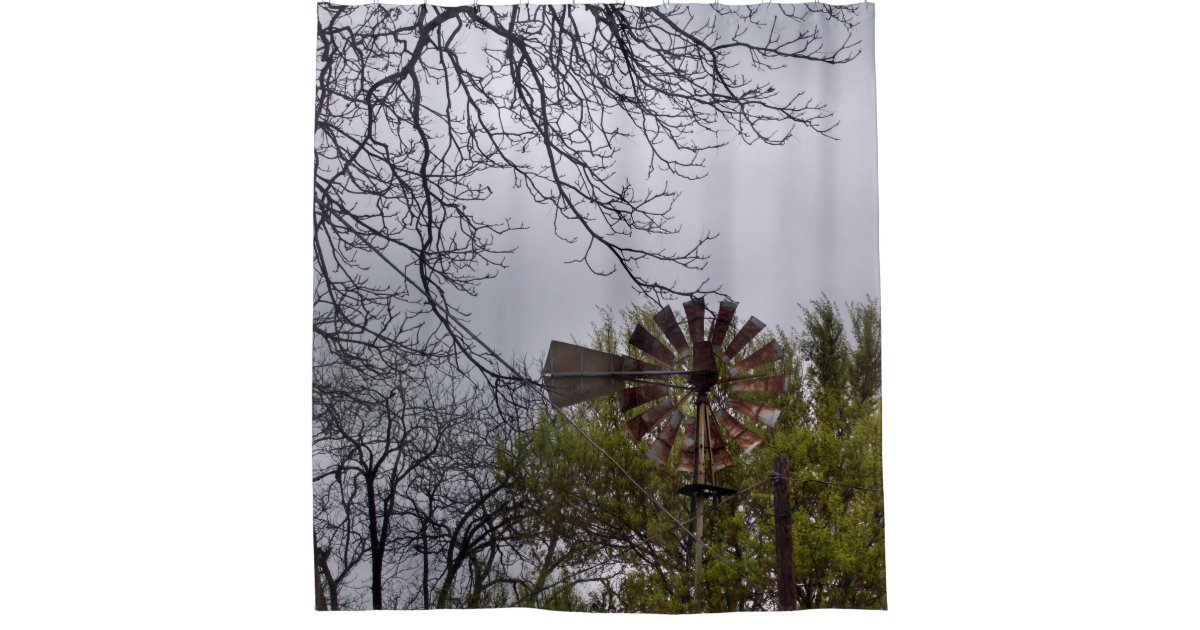 Rustic Windmill Shower Curtain | Zazzle
