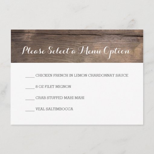 Rustic Wine Cork Menu Card | Zazzle