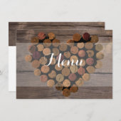 Rustic Wine Cork Menu Card | Zazzle
